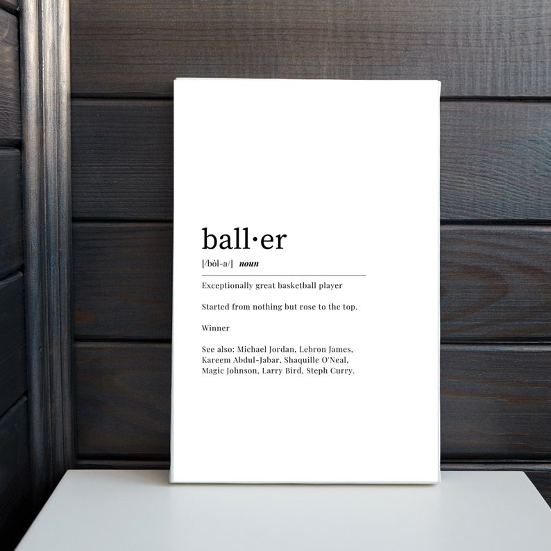 Basketball Wall Art Baller Definition Printable, Digital Download Game ...