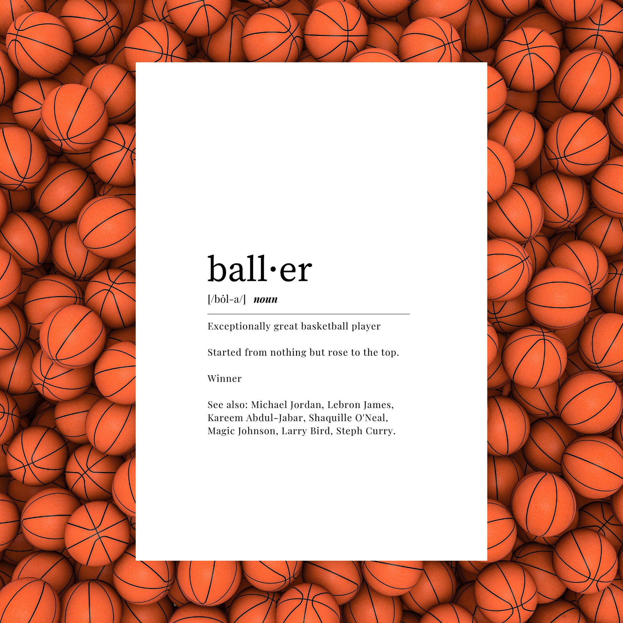 Basketball Wall Art Baller Definition Printable Digital - Etsy