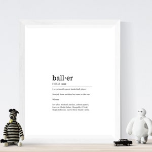 Basketball Wall Art Baller Definition Printable, Digital Download Game ...