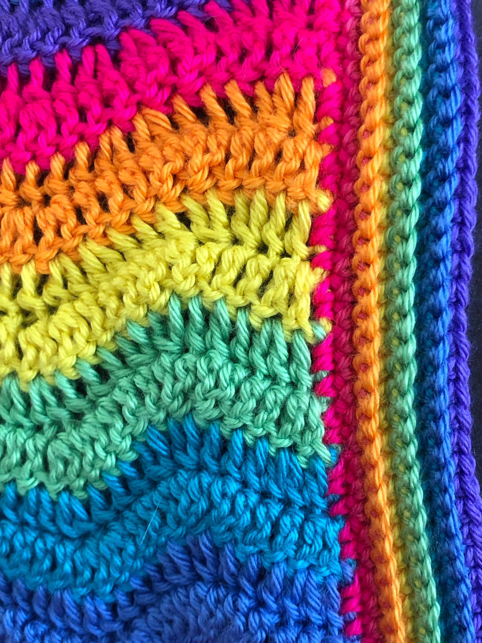 Double Rainbow Ripple Crochet Blanket - Rainbow Ripple With Rainbow ...