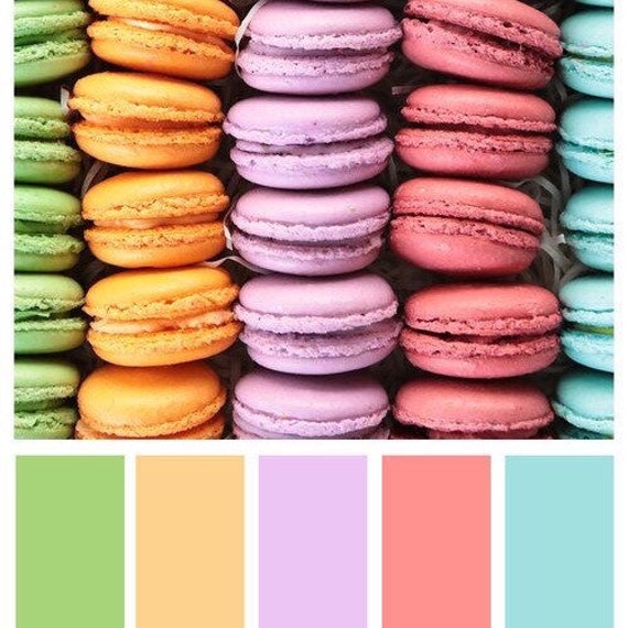 Sweet Macarons Color Palette Handmade Crochet Chevron Throw | Etsy