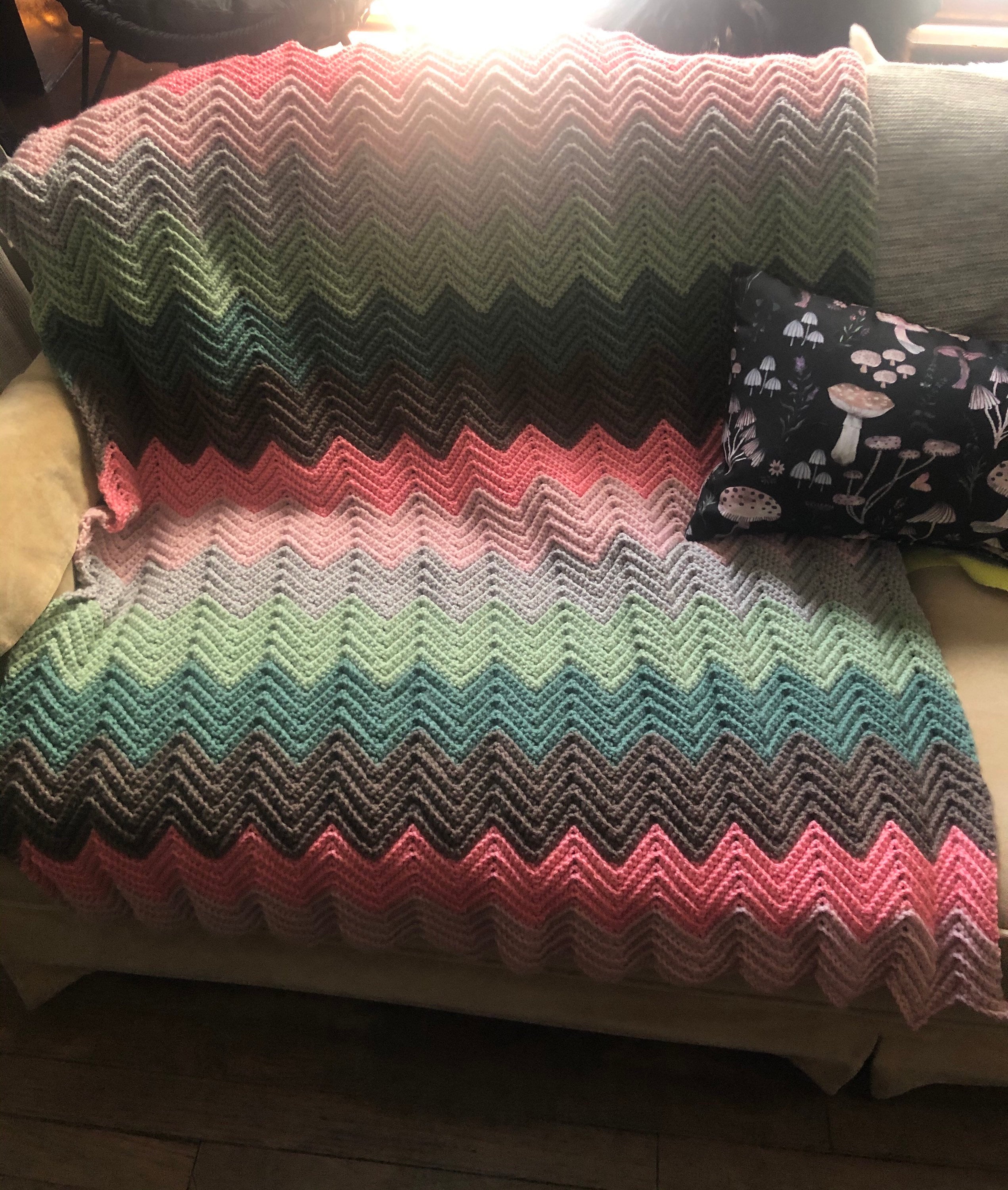 Santa Fe Color Palette - Handmade Crochet Chevron Throw Blanket ...