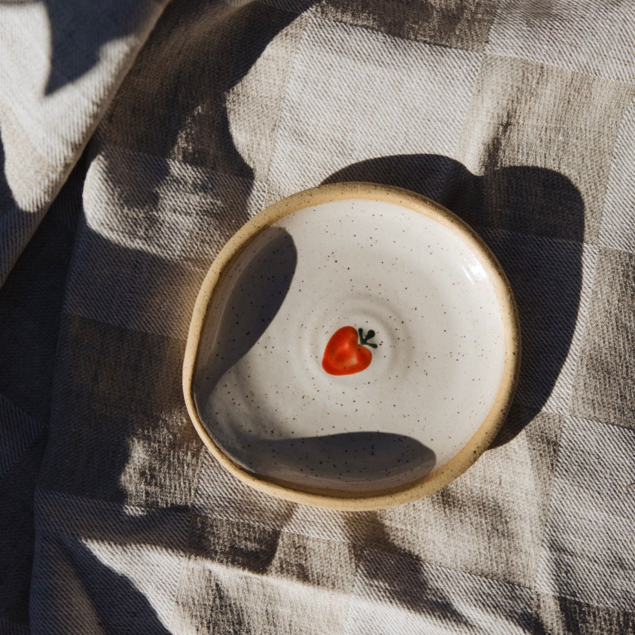 Strawberry Ceramic Spoon Rest – Handmade Pottery Kitchen Accessory ...