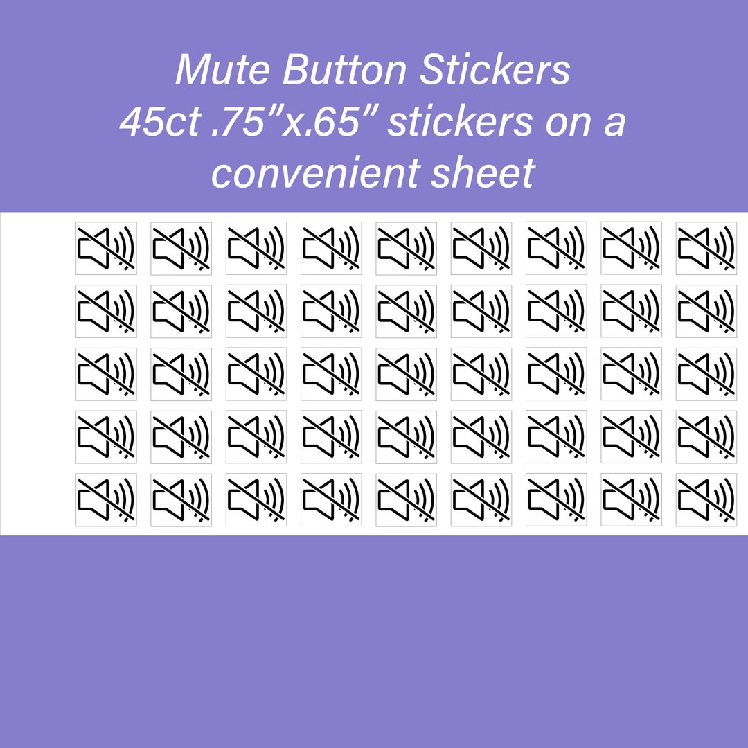 Mute Button Stickers 45 per Sheet for Those Annoying Gas Station Pumps ...