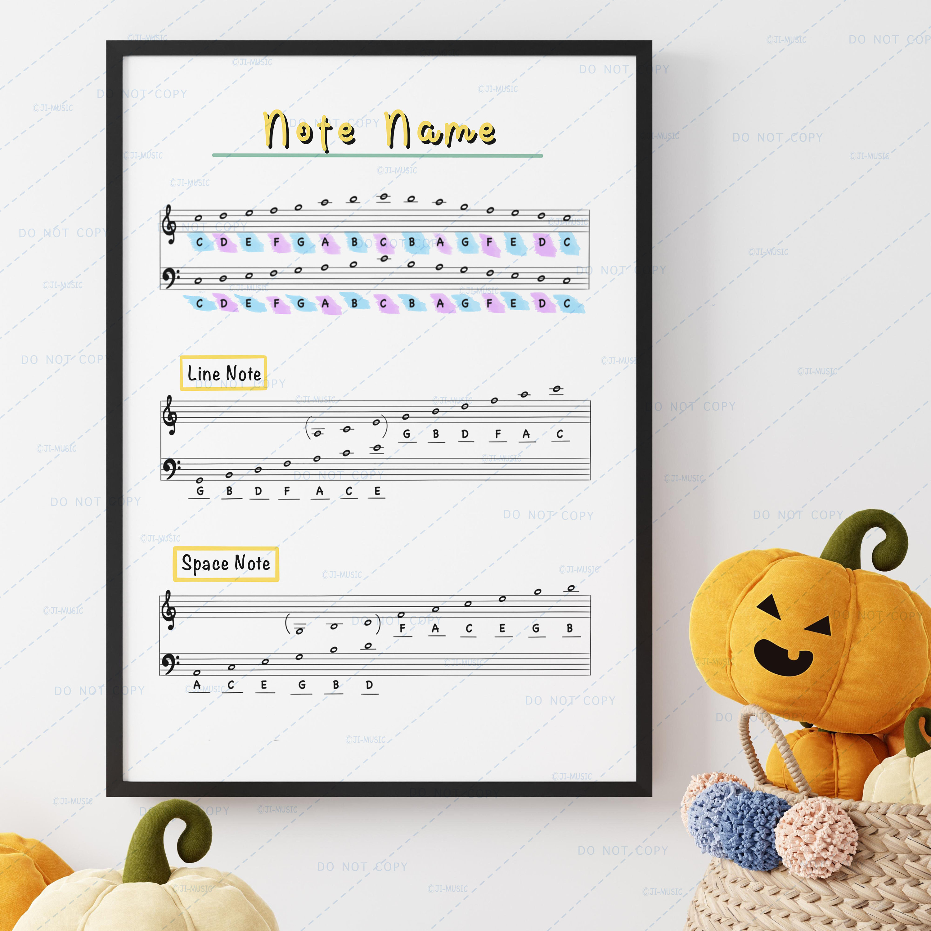 Music Theory Poster, Note Name Printout, Musical Scale Educational ...