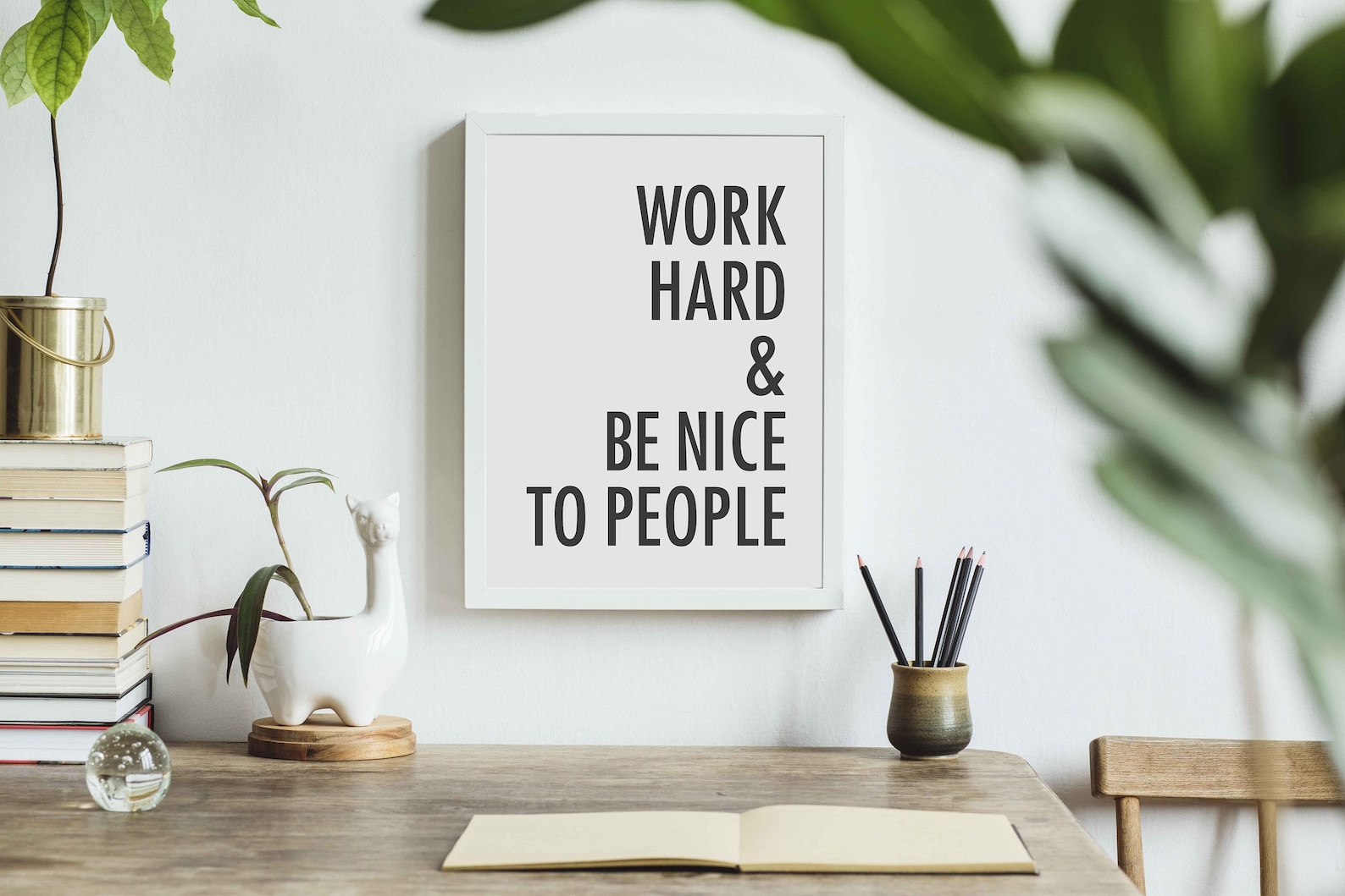 Work Hard and Be Nice to People Quote Print Instant Download - Etsy