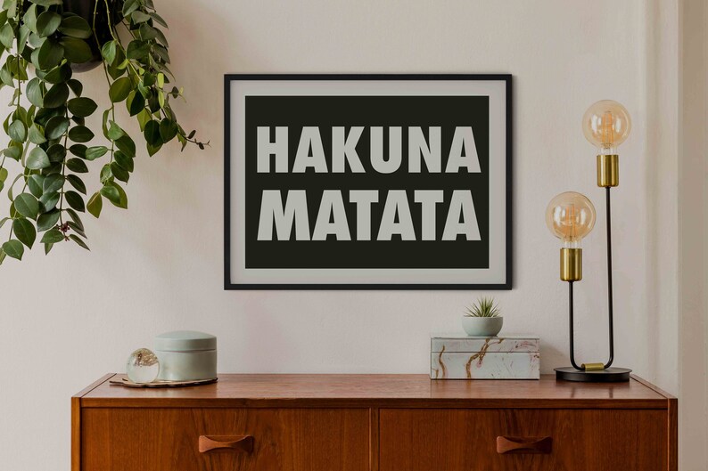 Hakuna Matata Famous Movie Quote Print, Lion King Quote, Minimalist ...