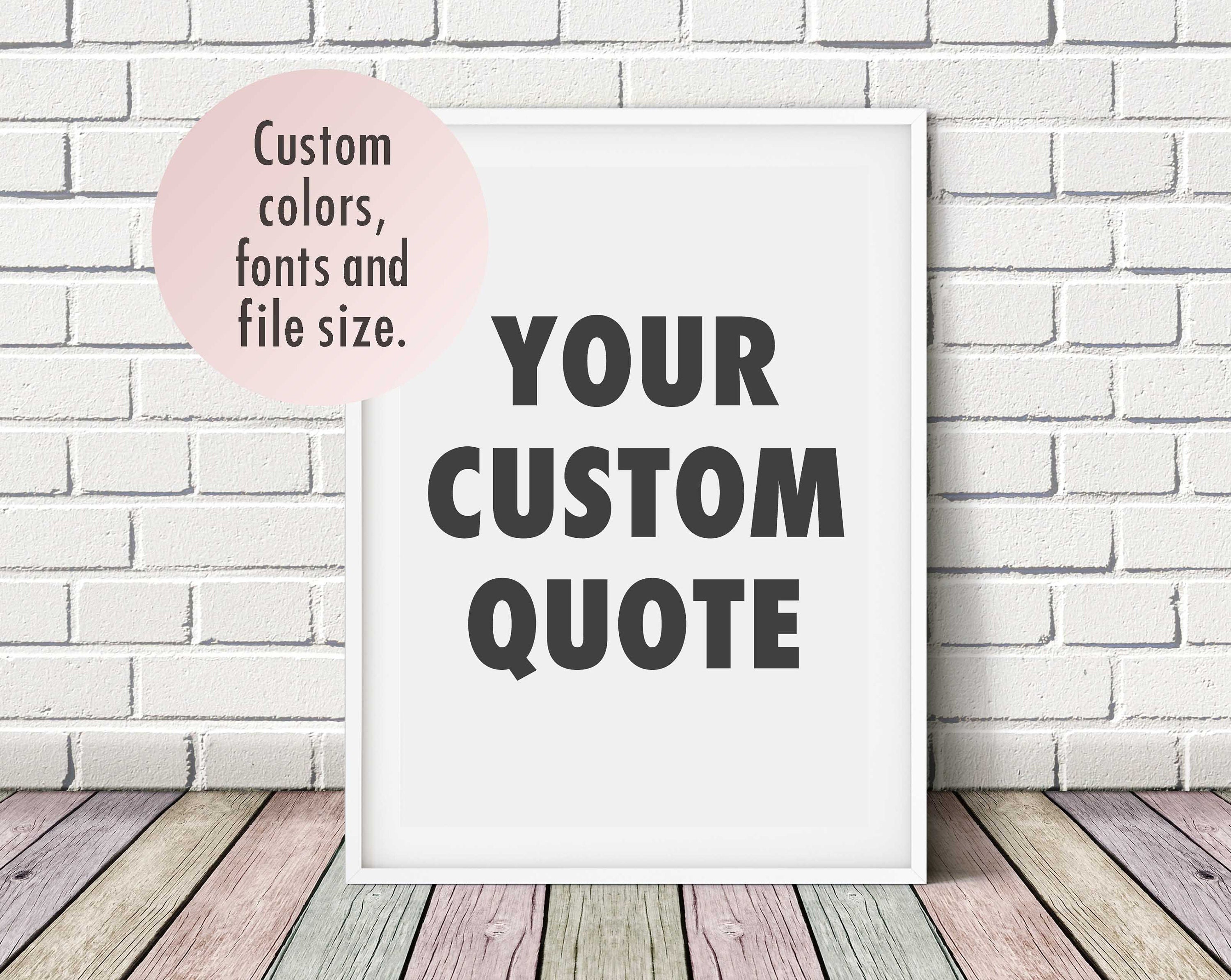 Custom Quote Poster, Custom Size Poster, Custom Quote Downloadable ...