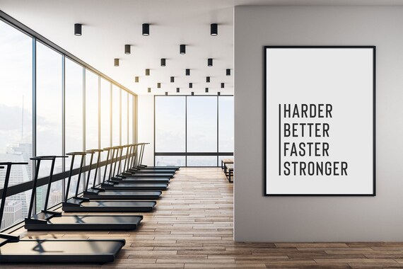 Harder Better Faster Stronger Gym Poster Home Gym Decor | Etsy