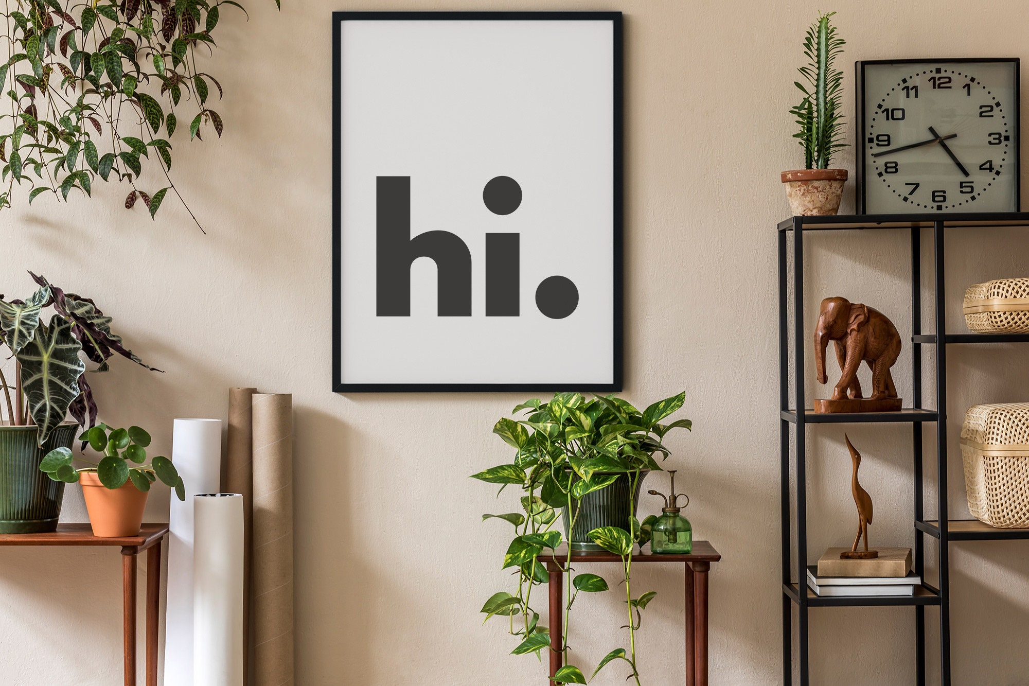 Hi Printable Wall Art, Playroom Poster, Modern Typography Poster ...