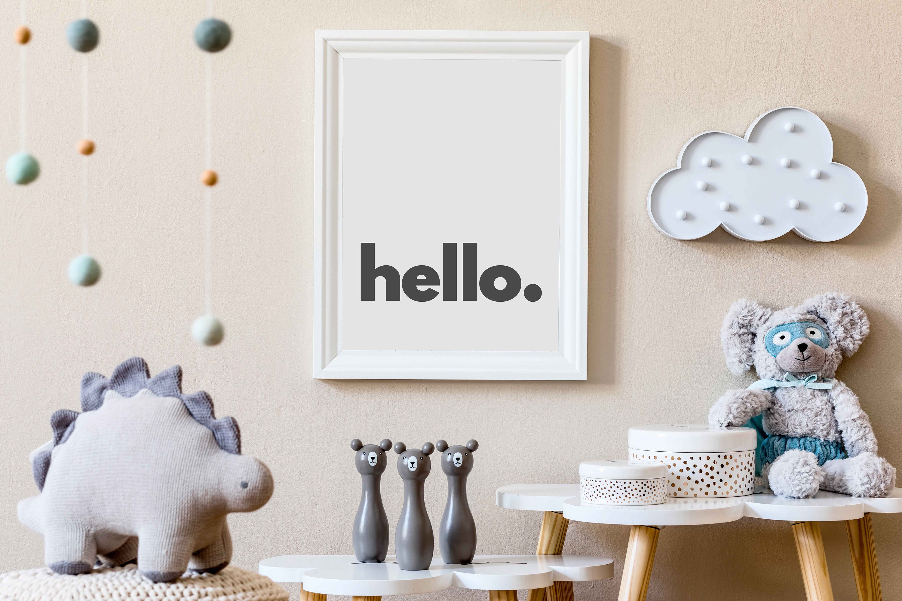 Hello Printable Wall Art, Modern Typography Poster, Affiche Scandinave ...