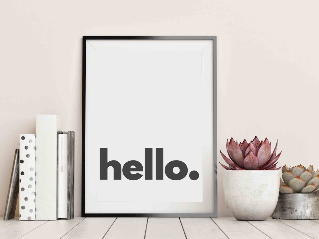 Hello Printable Wall Art, Modern Typography Poster, Affiche Scandinave ...