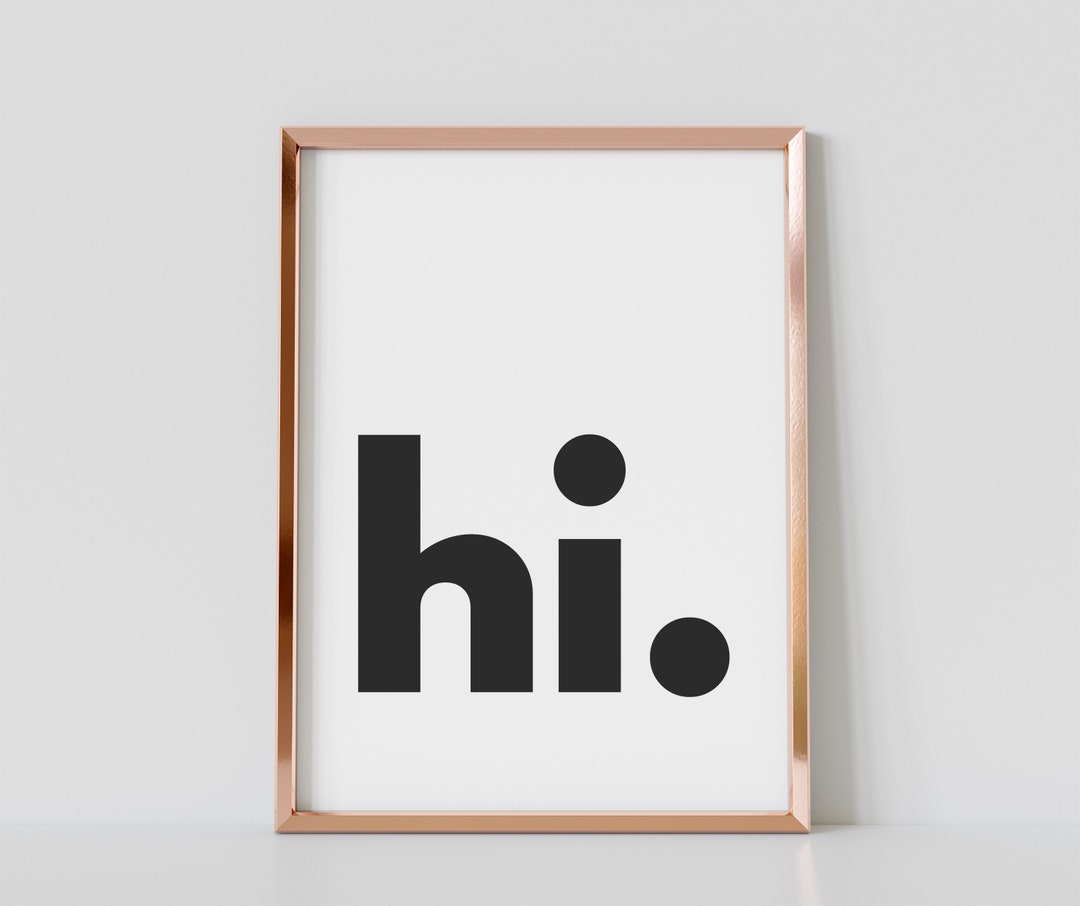 Hi Printable Wall Art Playroom Poster Modern Typography - Etsy
