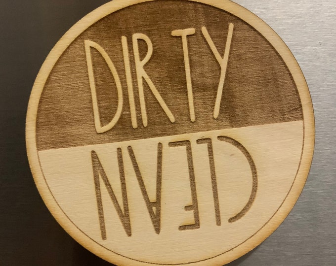 Clean Dirty Dishwasher Magnet Reversible Kitchen Organizing Label 3x3 ...