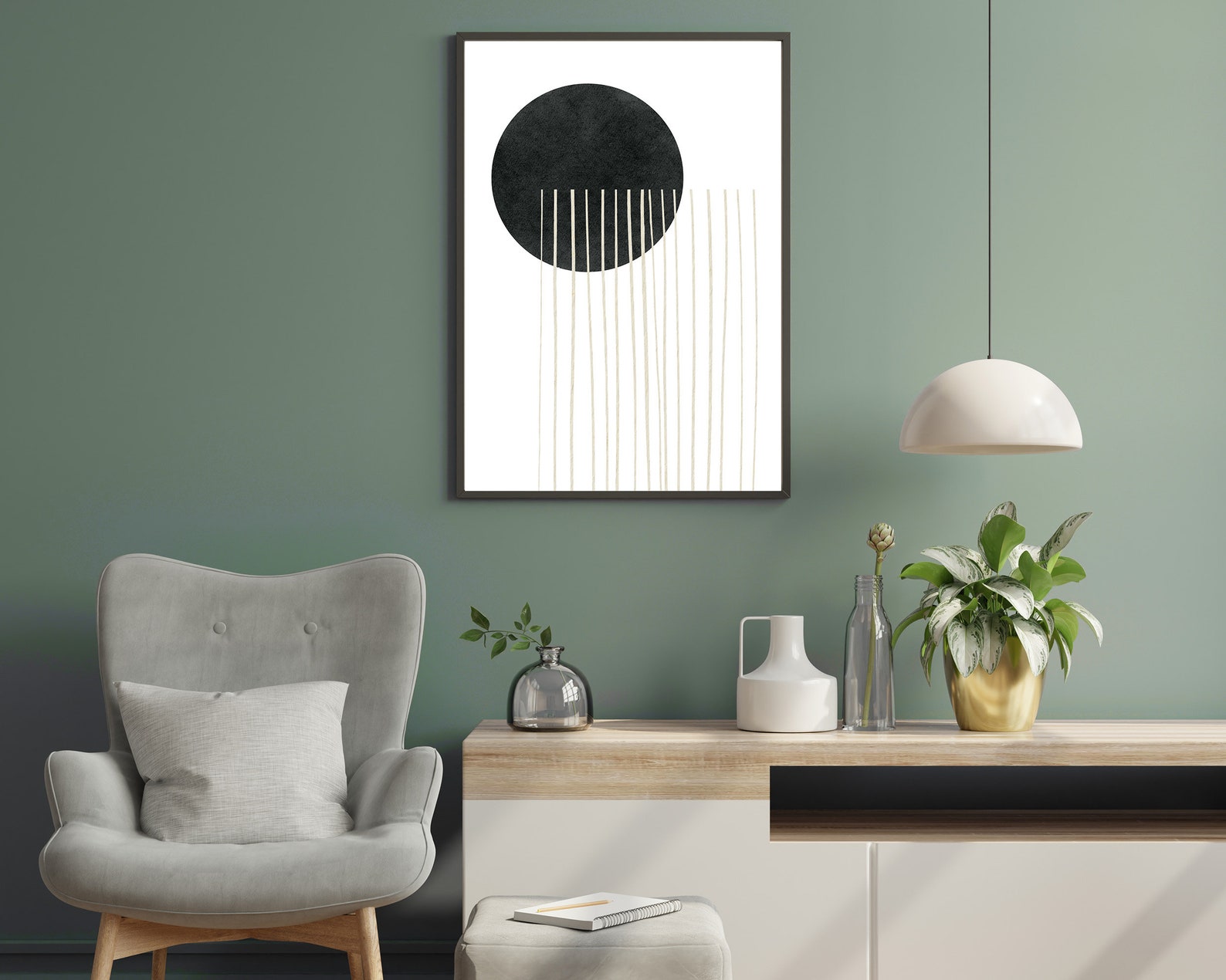 Minimalist Art Print Mid Century Modern Abstract Art Print Japandi ...