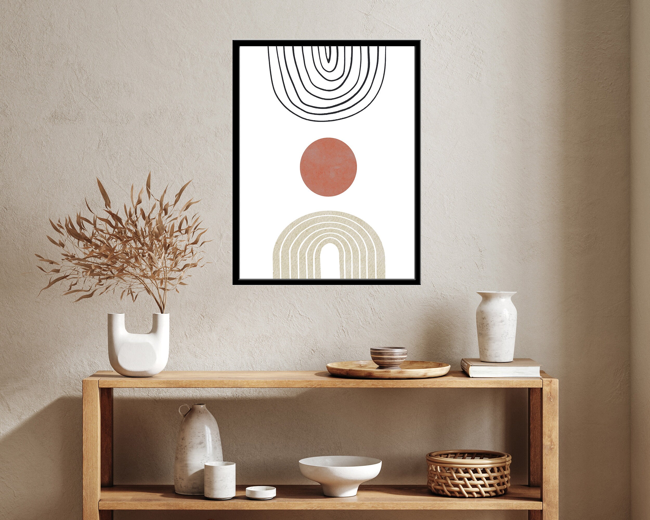 Minimalist Art Print Mid Century Modern Abstract Art Print Japandi ...