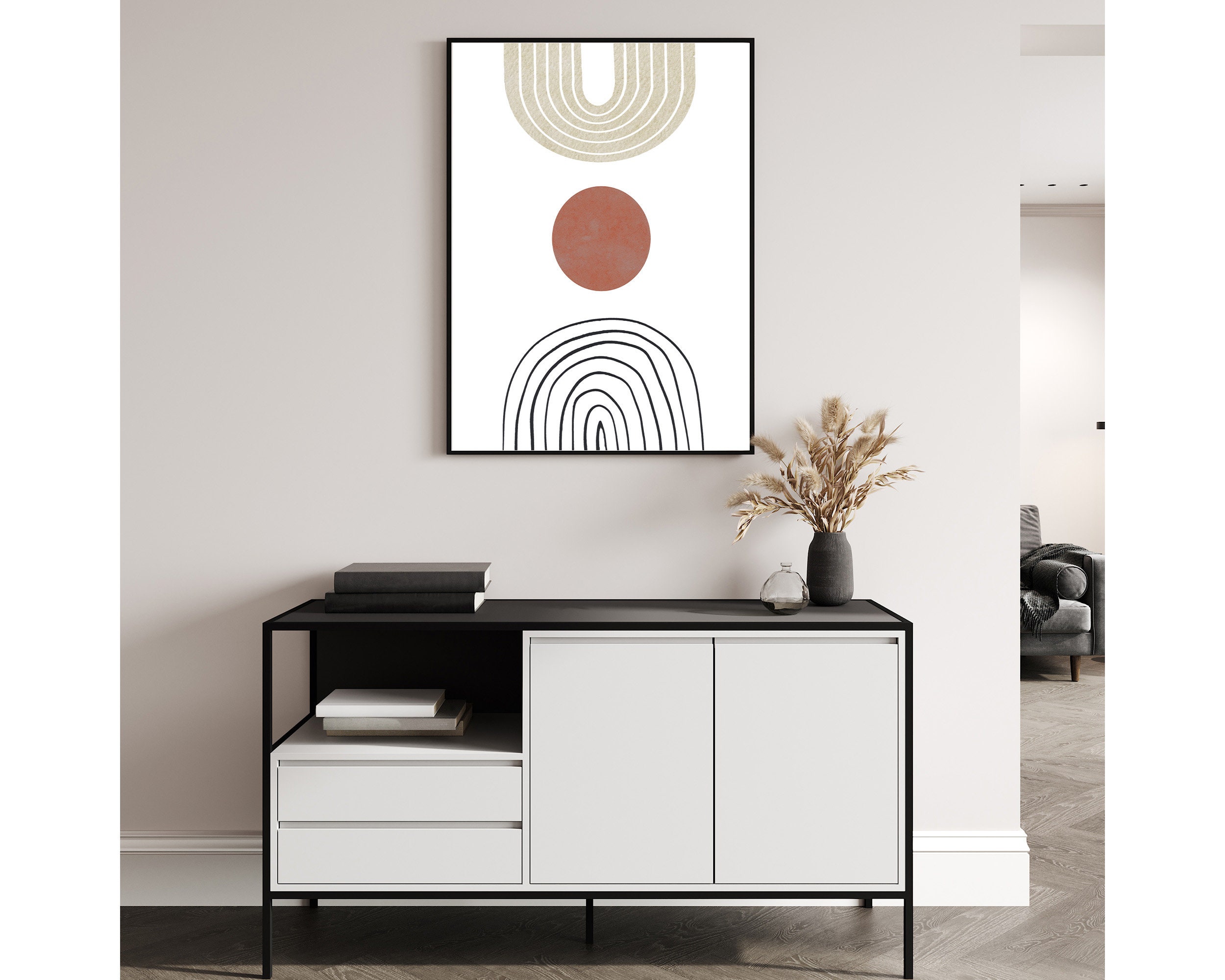 Minimalist Art Print Mid Century Modern Abstract Art Print Japandi ...