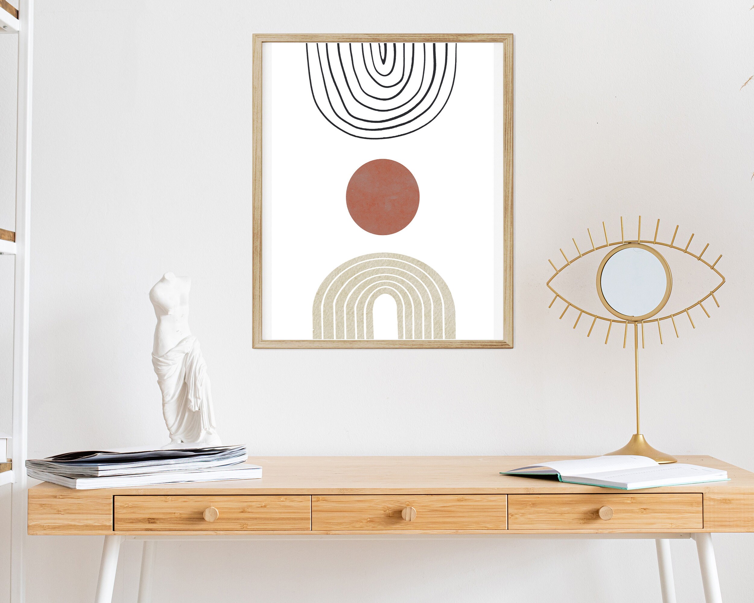 Minimalist Art Print Mid Century Modern Abstract Art Print Japandi ...