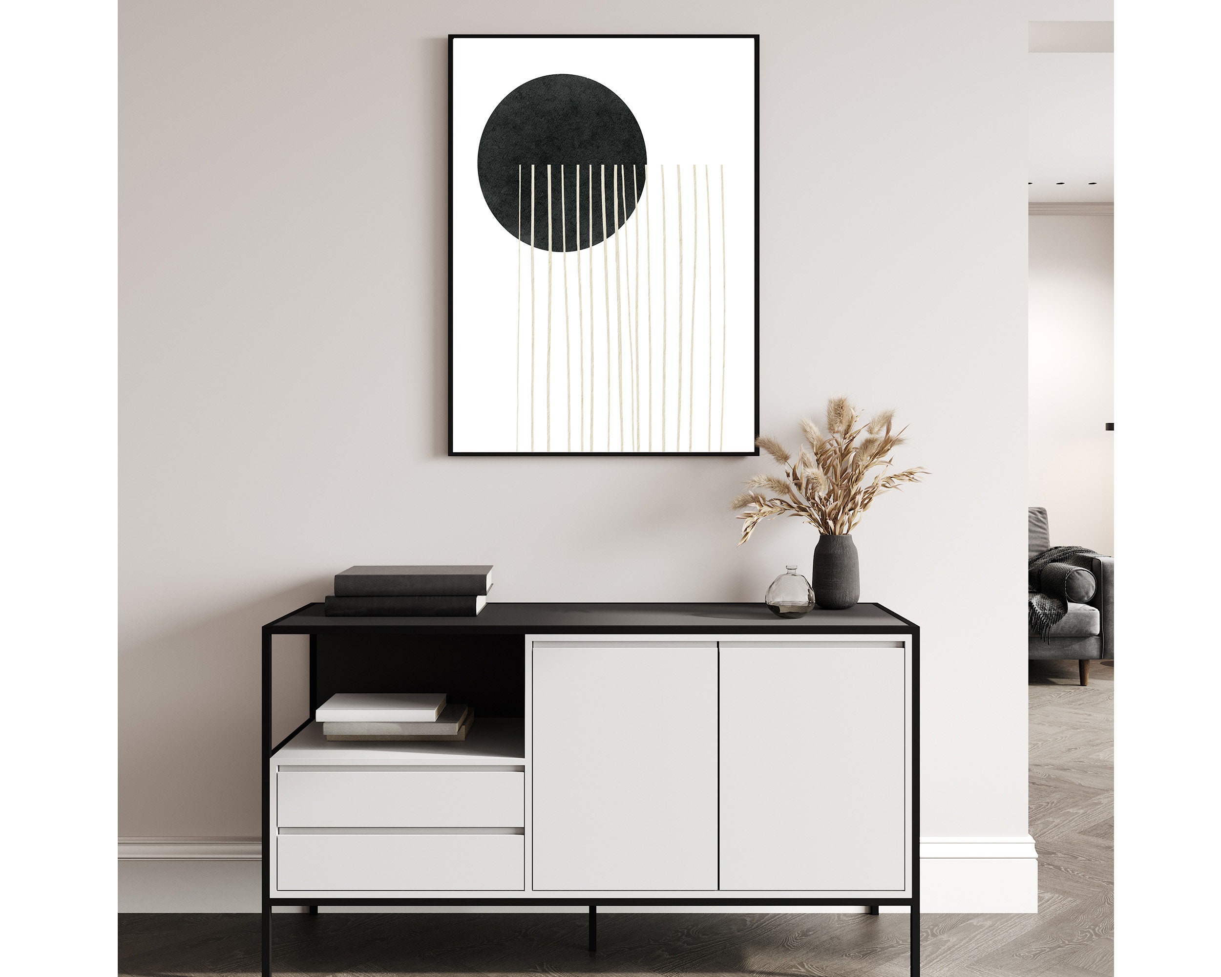 Minimalist Art Print Mid Century Modern Abstract Art Print Japandi ...