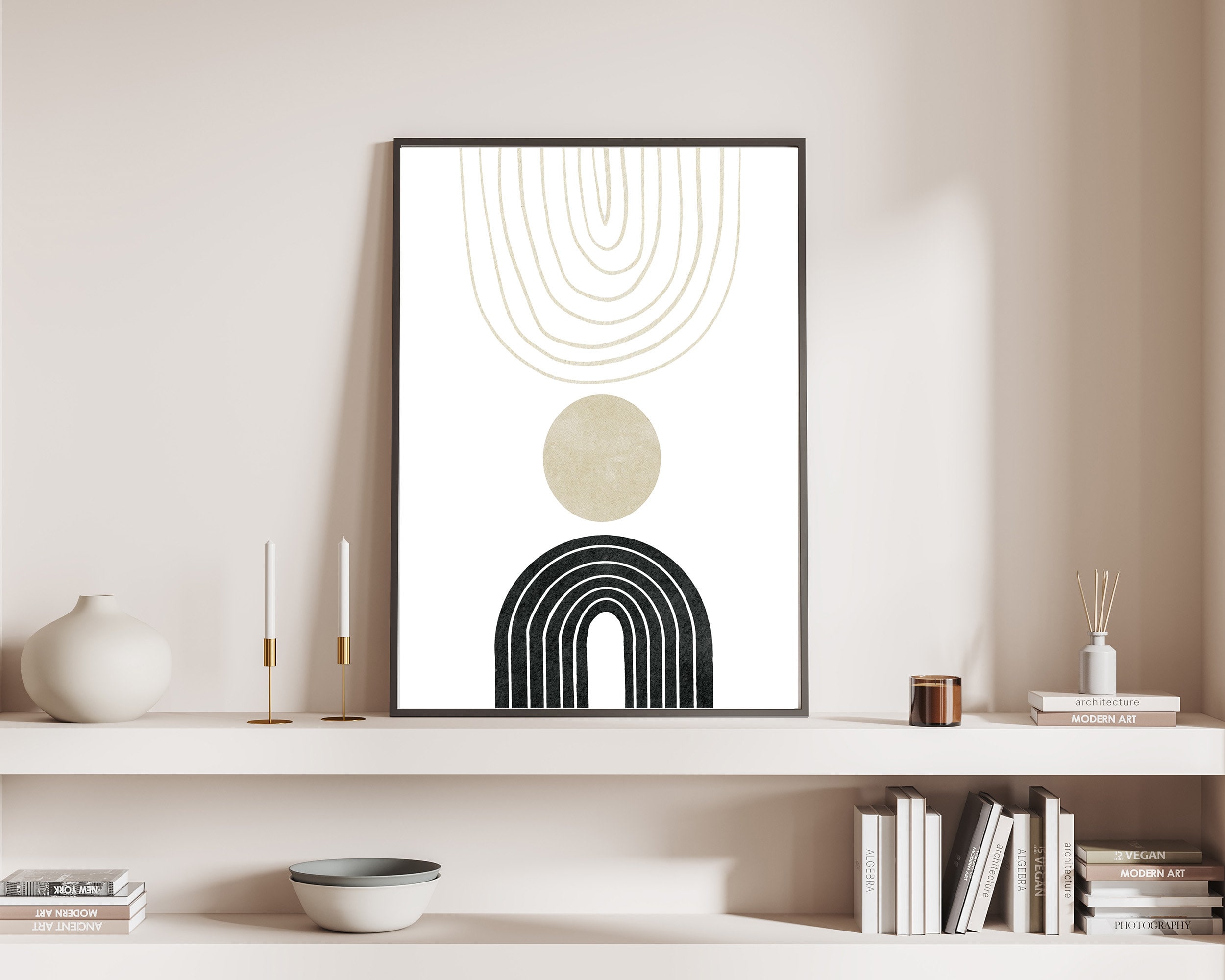 Minimalist Art Print Mid Century Modern Abstract Art Print Japandi ...