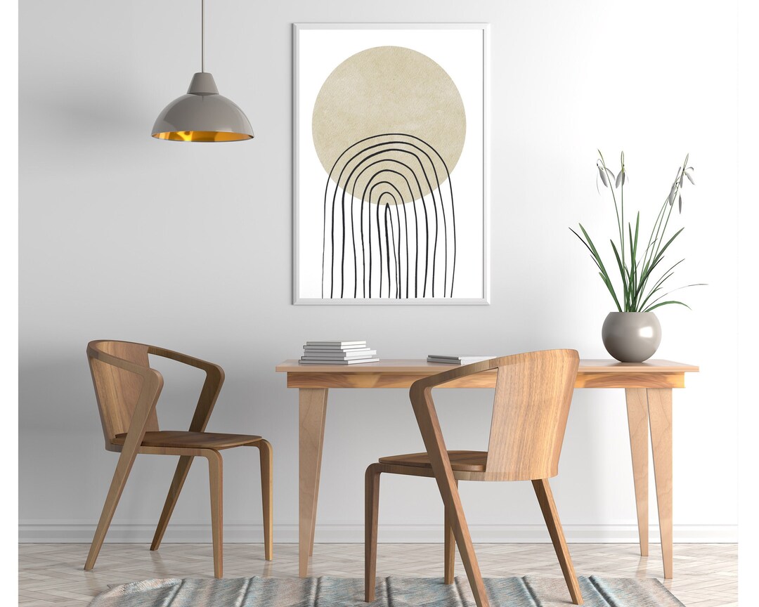 Minimalist Art Print Mid Century Modern Abstract Art Print Japandi ...