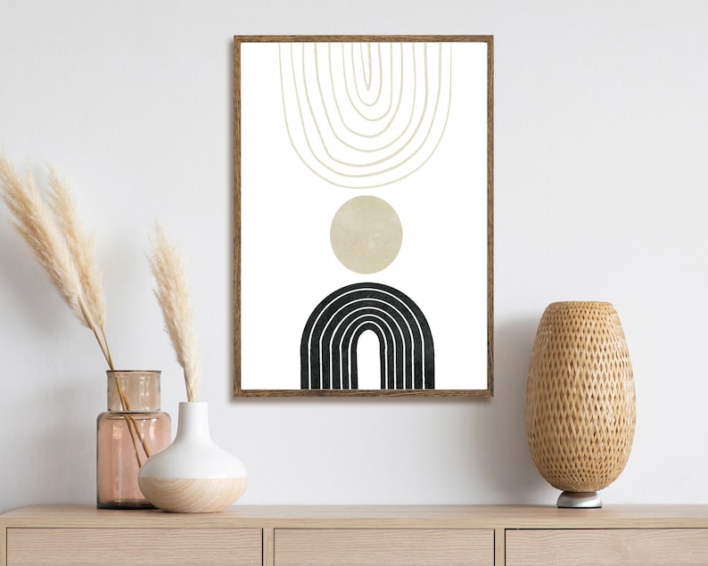 Minimalist Art Print Mid Century Modern Abstract Art Print Japandi ...