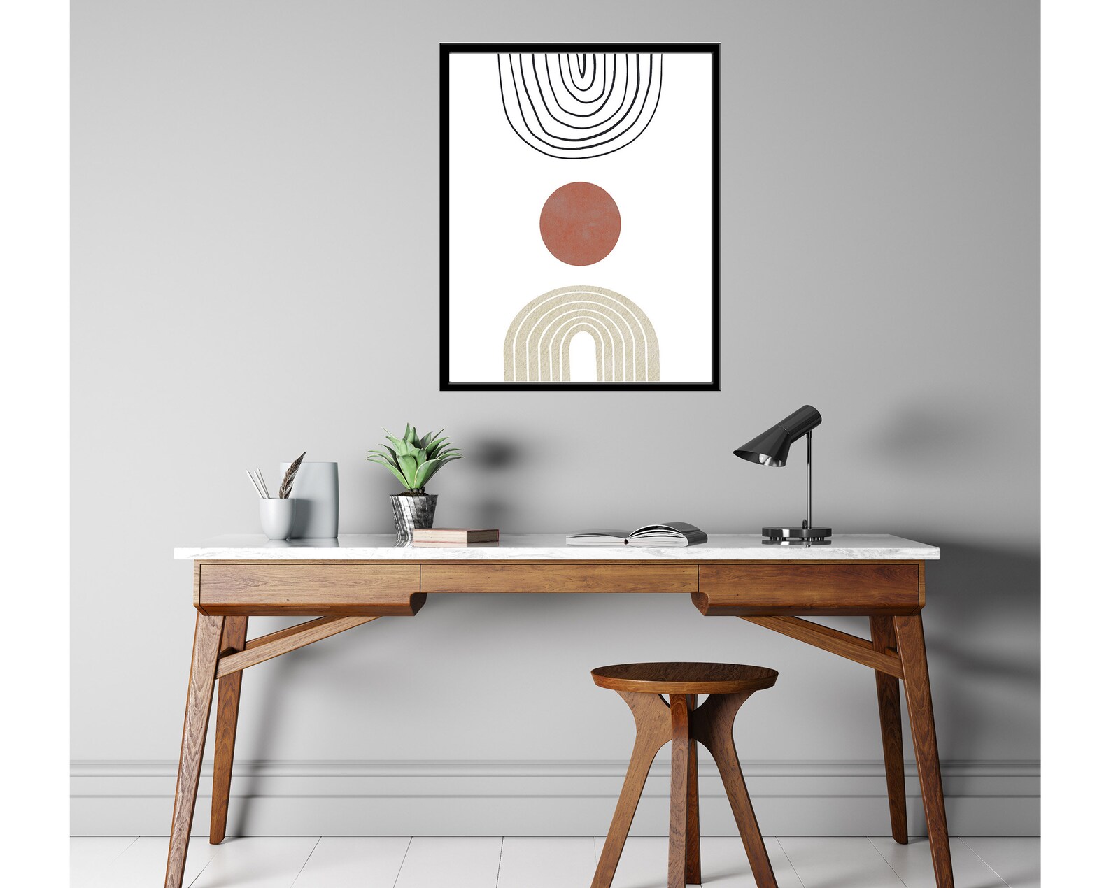 Minimalist Art Print Mid Century Modern Abstract Art Print Japandi ...