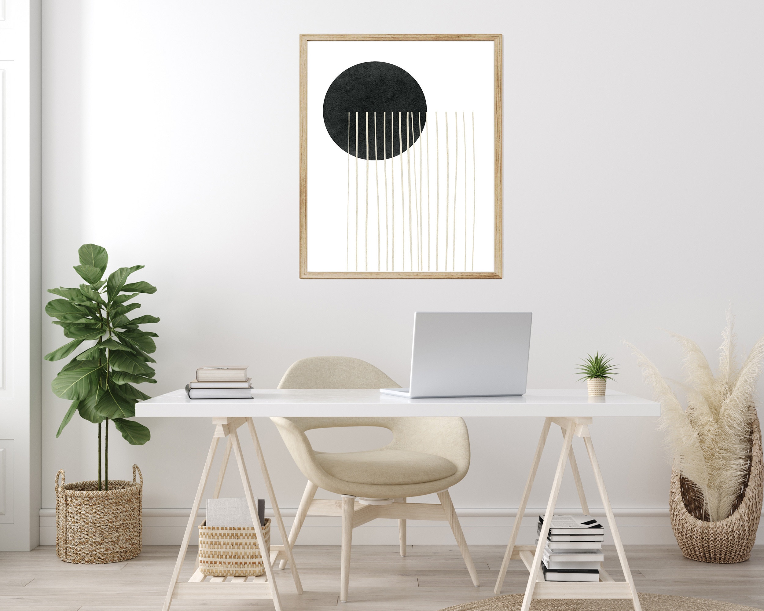 Minimalist Art Print Mid Century Modern Abstract Art Print Japandi ...