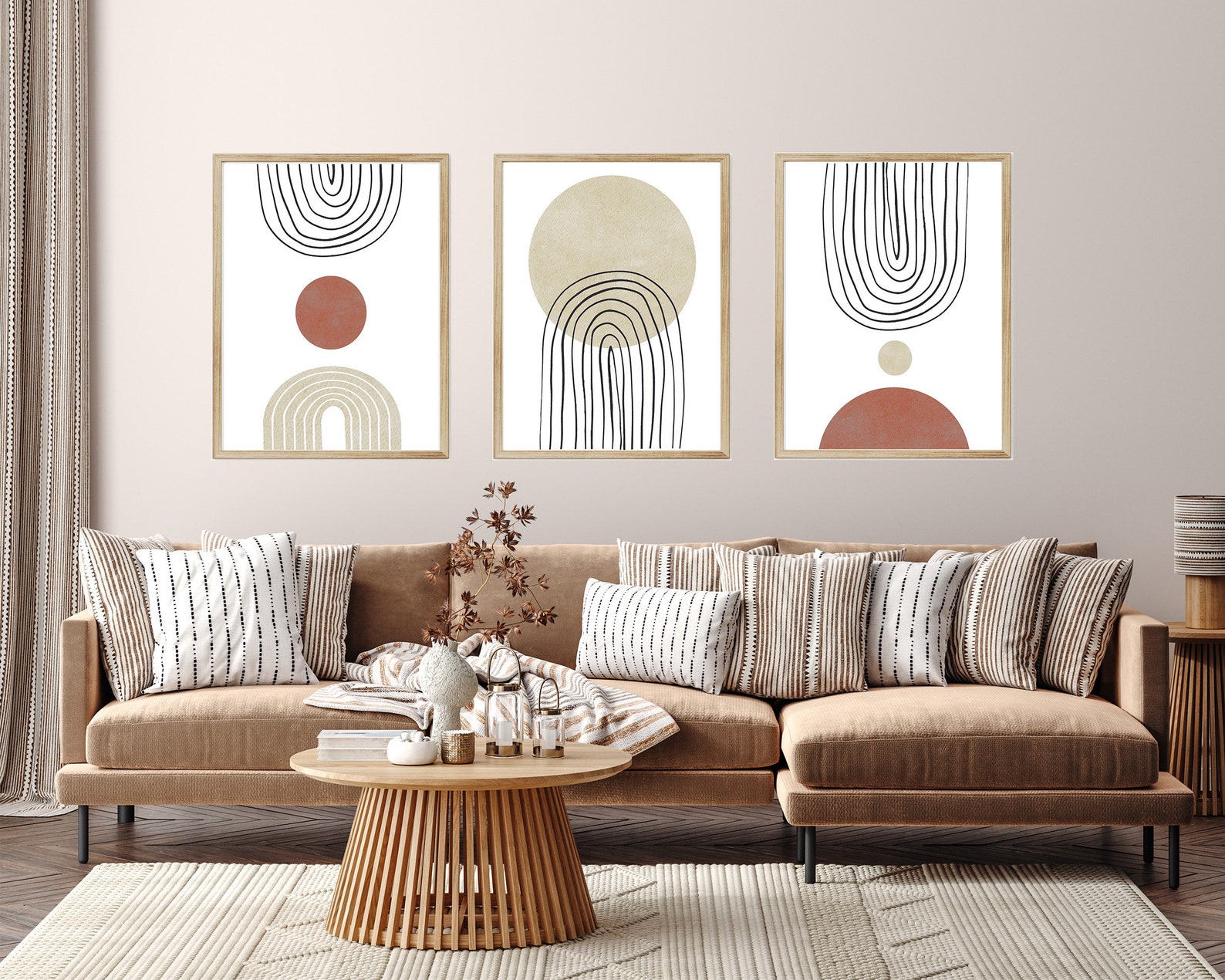 Minimalist Art Prints Mid Century Modern Abstract Art Set of 3 Prints ...