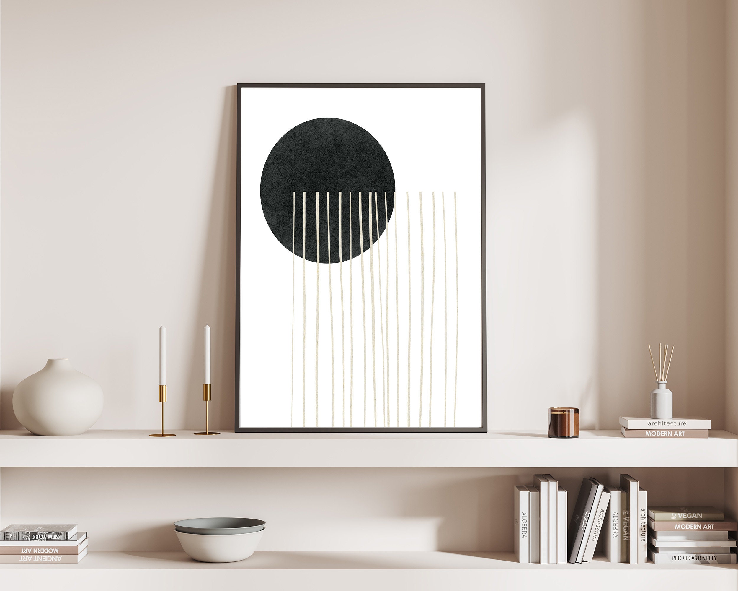 Minimalist Art Print Mid Century Modern Abstract Art Print Japandi ...