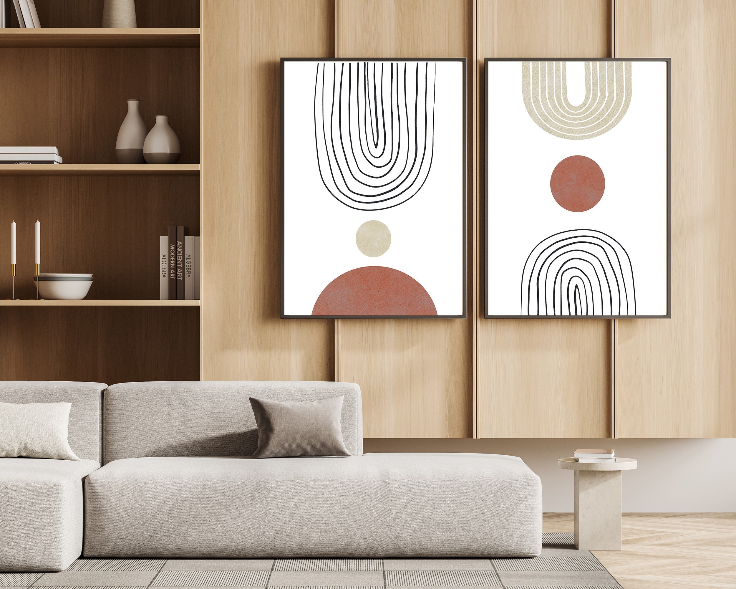 Minimalist Art Prints Mid Century Modern Abstract Art Set of 3 Prints ...