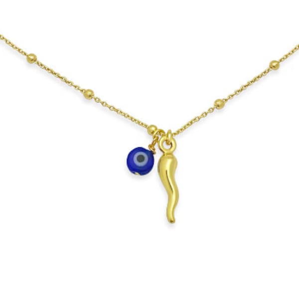 Italian Pendant Evil Eye Necklace - Etsy