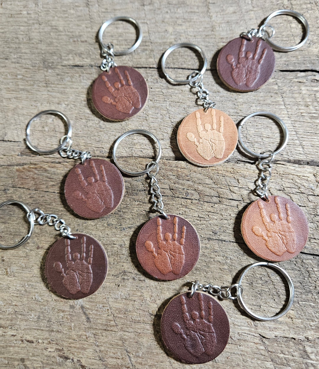 Embossed Leather Jerry Hand Keychain - Etsy