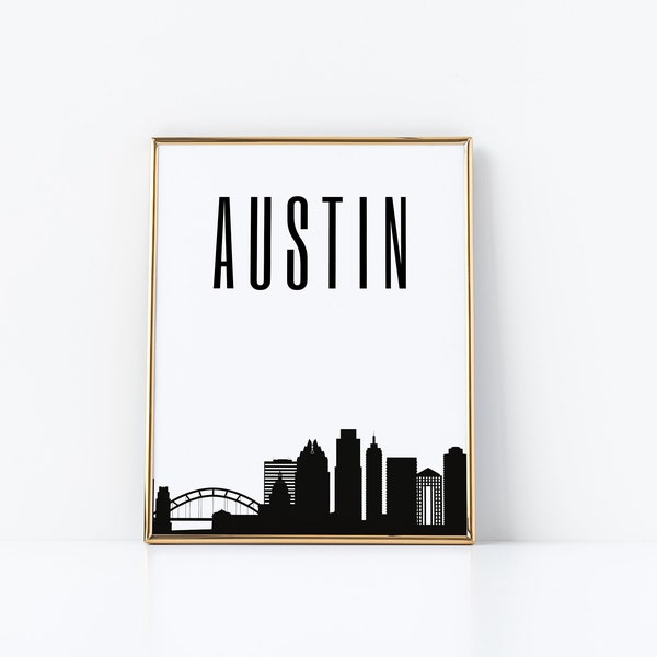 Austin Skyline Printable - Etsy