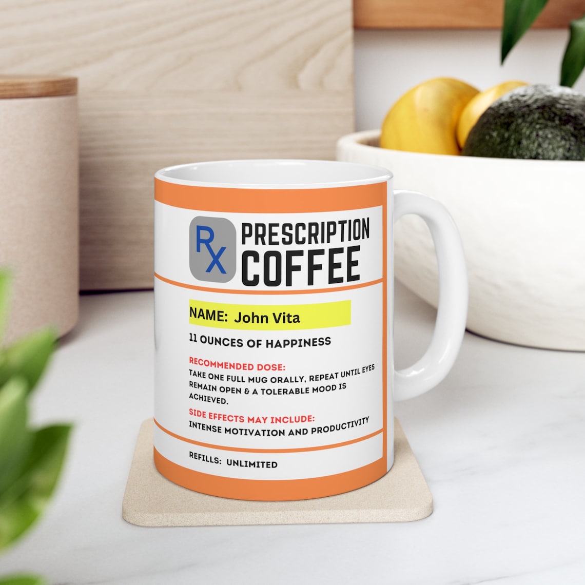 Personalized Coffee Mug | RX Prescription Mug | Nurse Gift | Coffee Cup ...