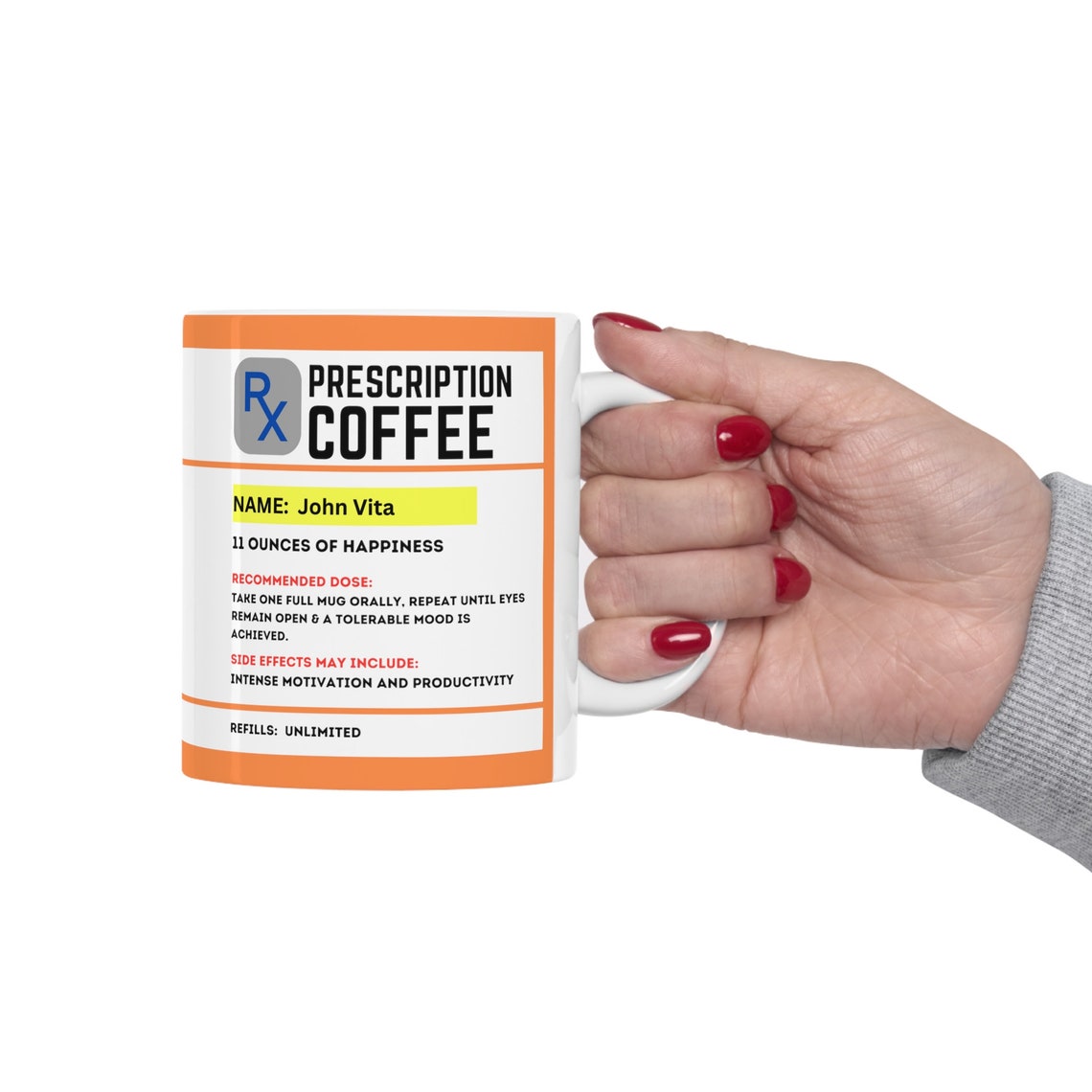 Personalized Coffee Mug | RX Prescription Mug | Nurse Gift | Coffee Cup ...