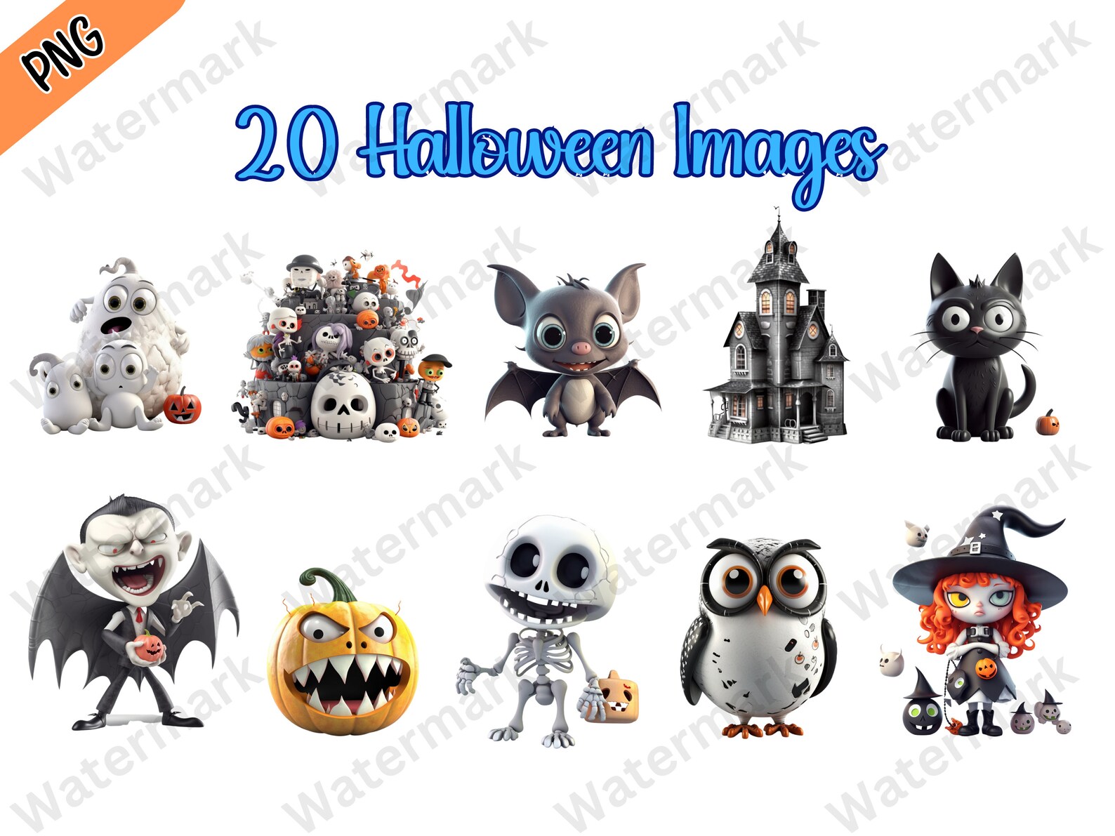 Spooky Clipart Cute Halloween Clipart Digital Download - Etsy