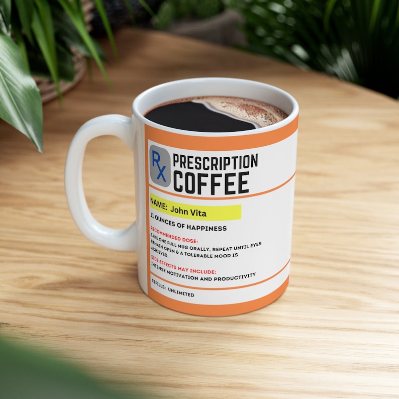 Personalized Coffee Mug | RX Prescription Mug | Nurse Gift | Coffee Cup ...