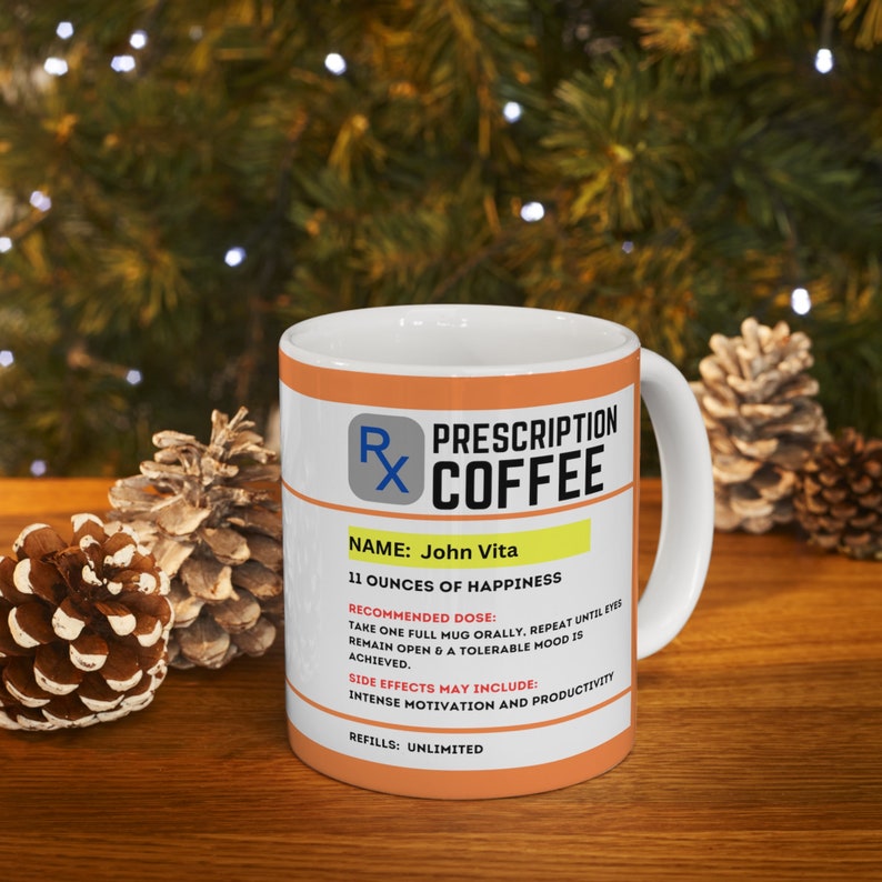 Personalized Coffee Mug | RX Prescription Mug | Nurse Gift | Coffee Cup ...