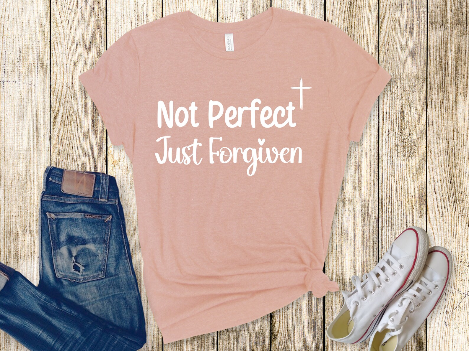 Not Perfect Just Forgiven Tee T-shirt Forgiven Shirt Religion Shirt ...