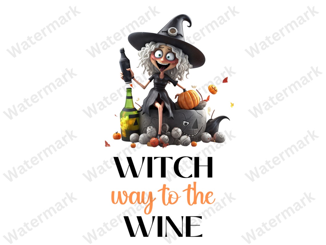 Witch Way to the Wine Logo in .JPG, SVG, and PNG Formats Cricut Cut ...