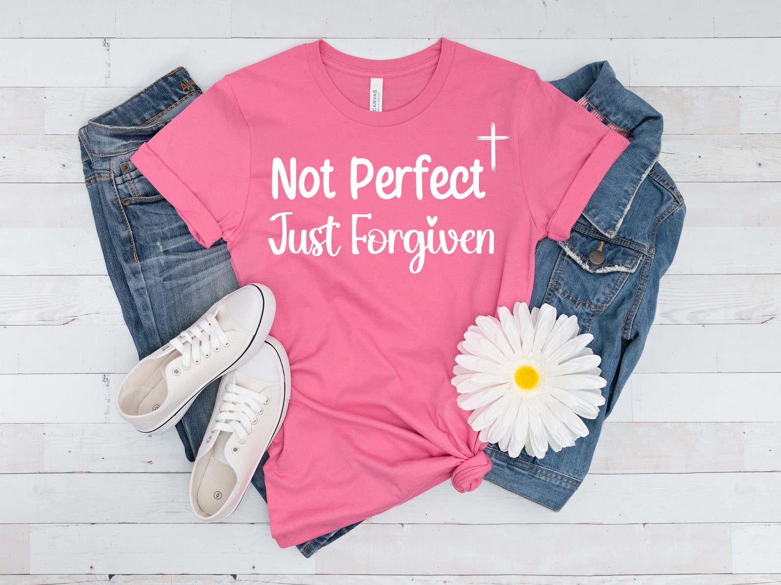 Not Perfect Just Forgiven Tee T-shirt Forgiven Shirt Religion Shirt ...