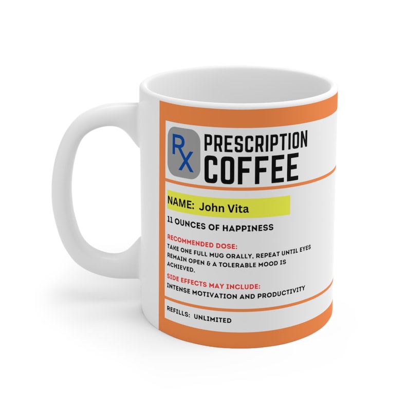 Personalized Coffee Mug | RX Prescription Mug | Nurse Gift | Coffee Cup ...