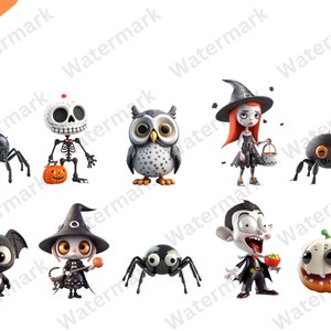 Spooky Clipart, Cute Halloween Clipart, Digital Download, Sublimation ...