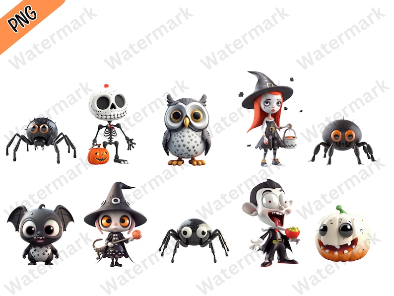 Spooky Clipart Cute Halloween Clipart Digital Download - Etsy