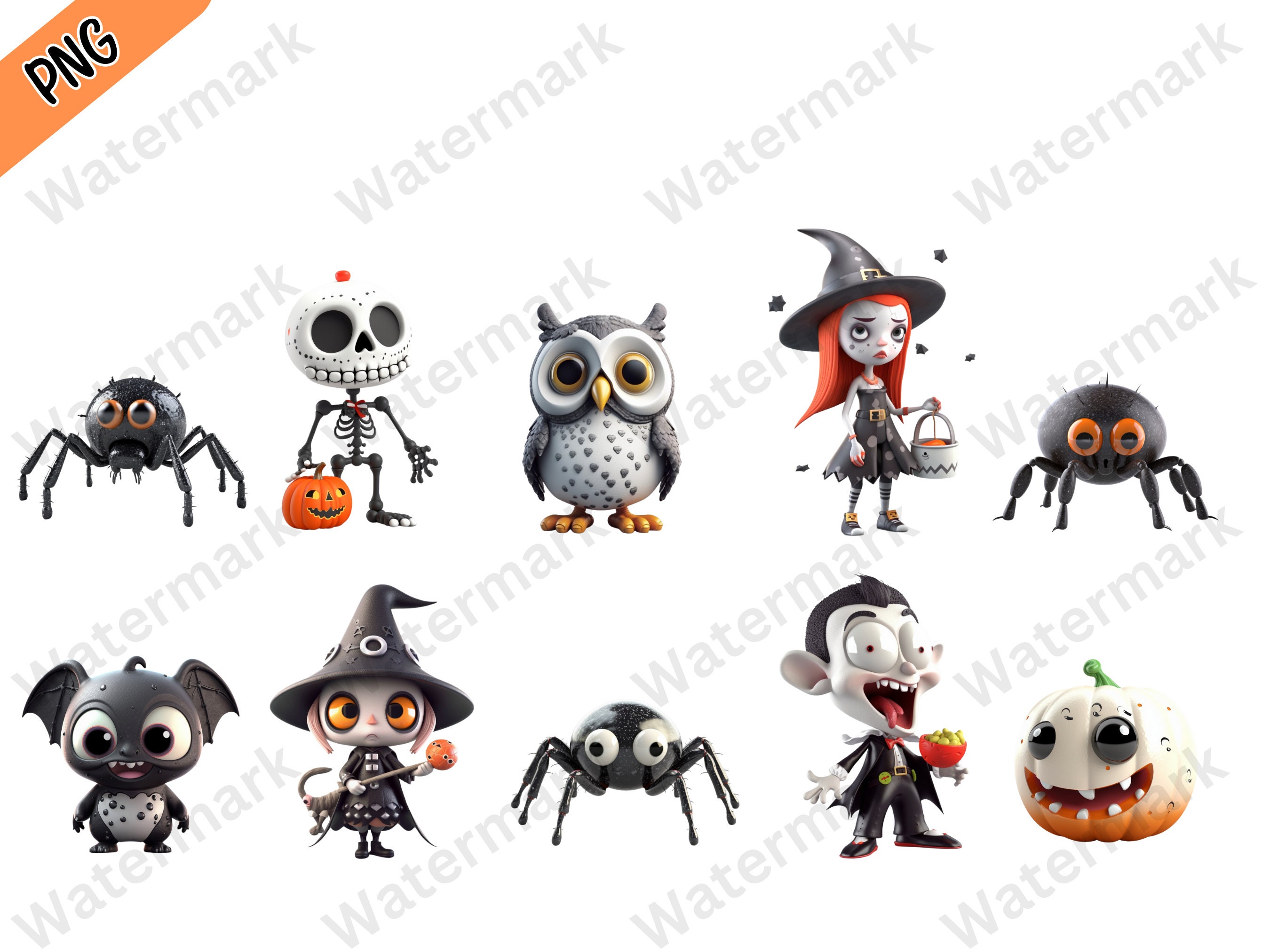 Spooky Clipart Cute Halloween Clipart Digital Download - Etsy
