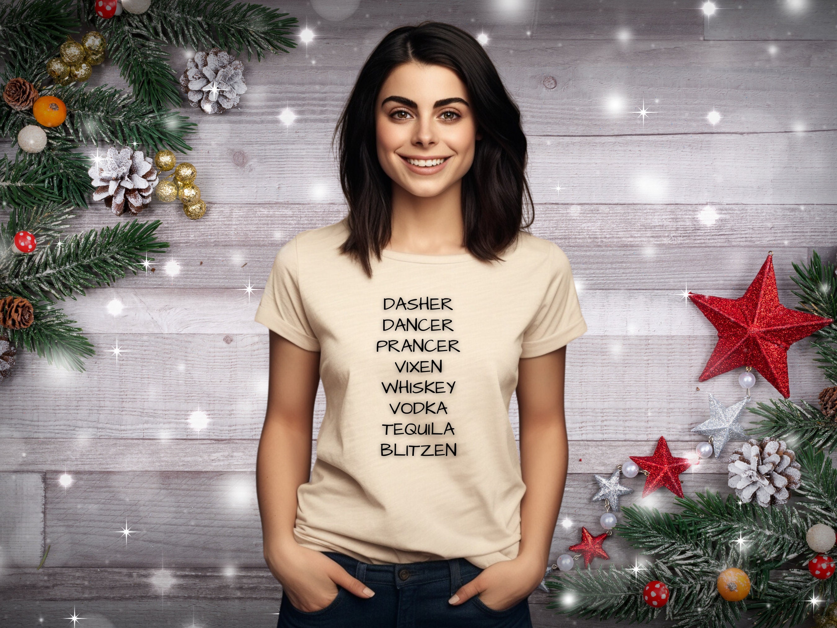 Funny Christmas Digital Download Dasher Dancer Prancer Vixen Whiskey ...