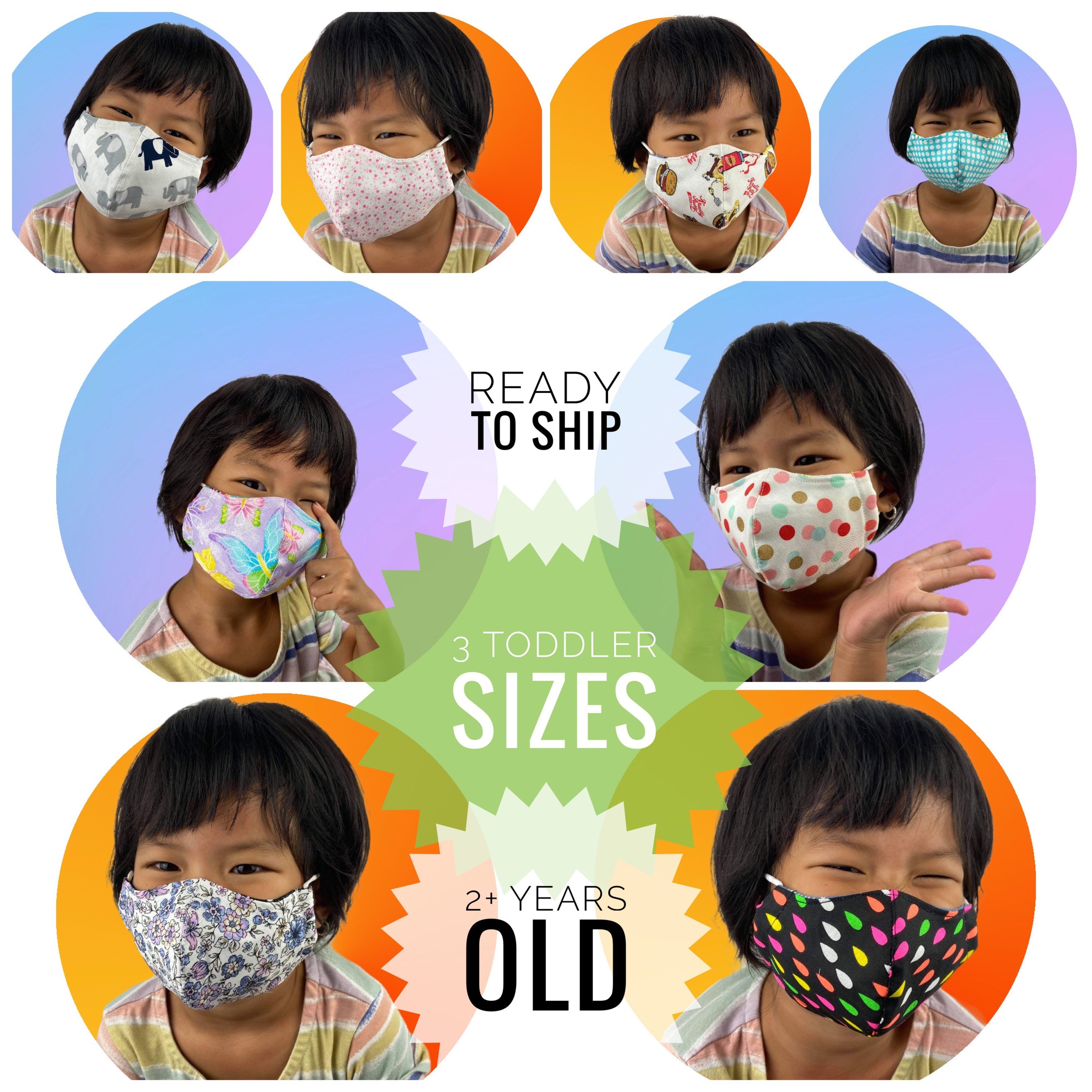 Adjustable Kids face masks/Toddler Child Masks 2 to 8 years | Etsy