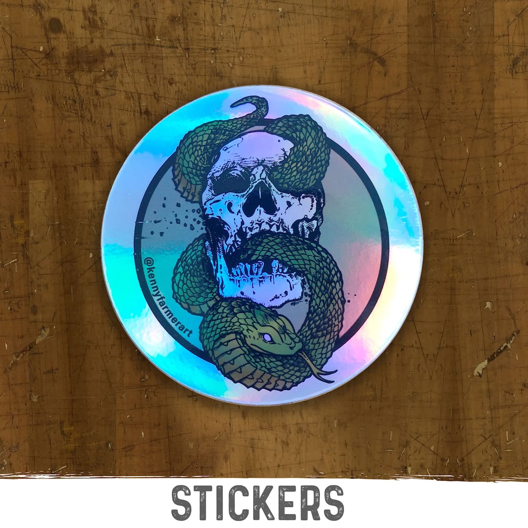 Skull and Snake - Death Eater - Holographic 3" X 3" Sticker - Etsy