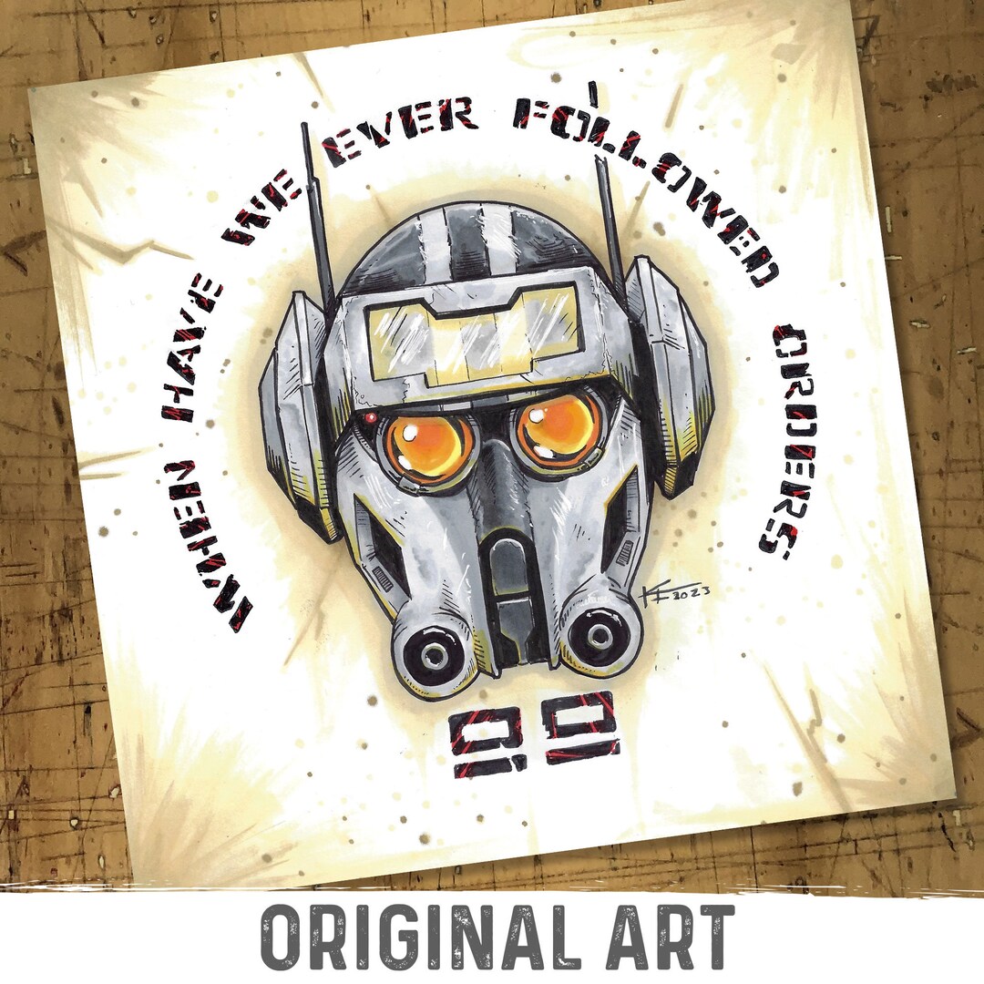 Tech's Helmet From Star Wars the Bad Batch. Original Art by Kenny ...